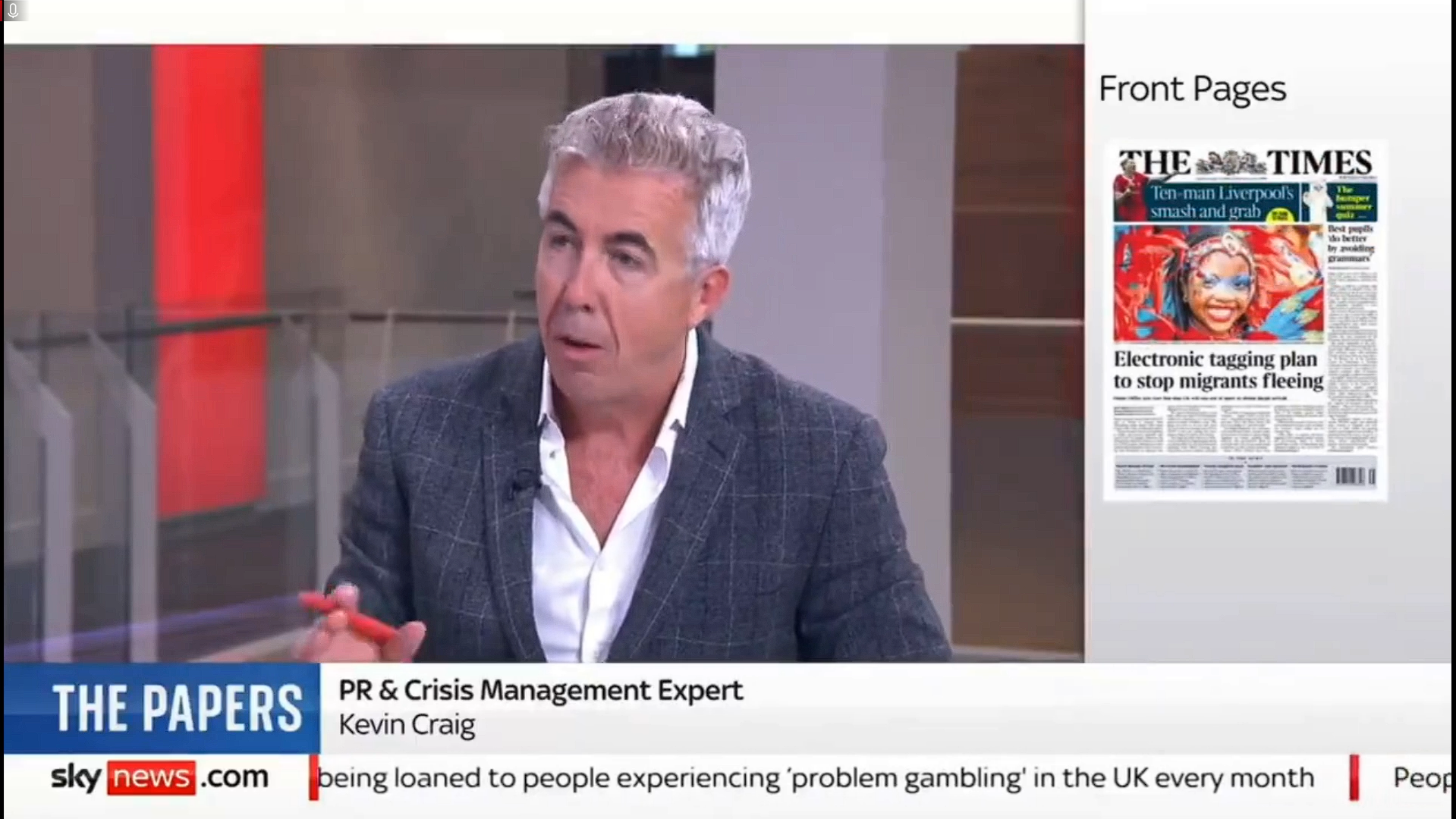 PLMR's Kevin Craig reviewing The Bank Holiday Papers on Sky News - PLMR